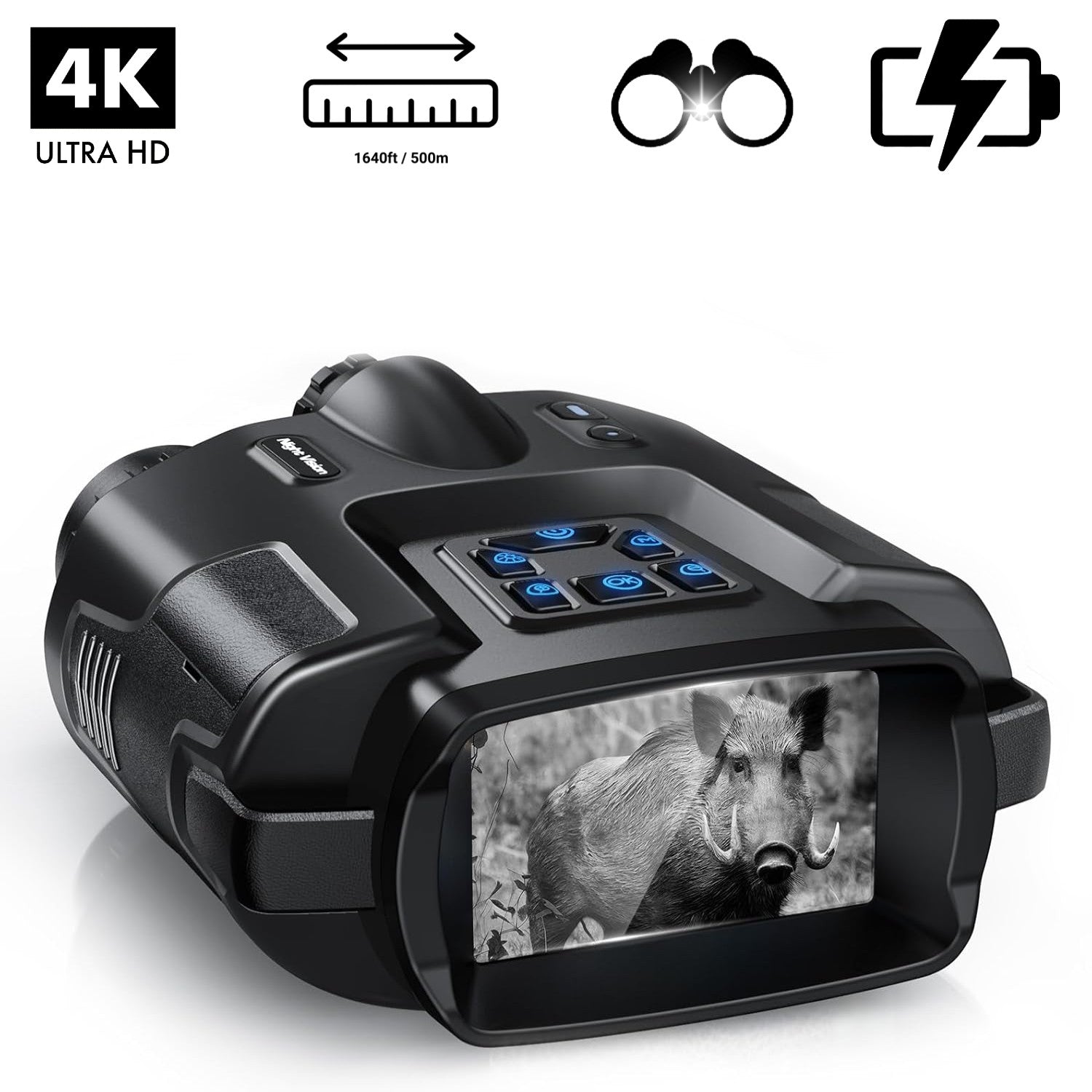 True 4K Night Vision Binoculars with in-built Rechargeable Battery (50
